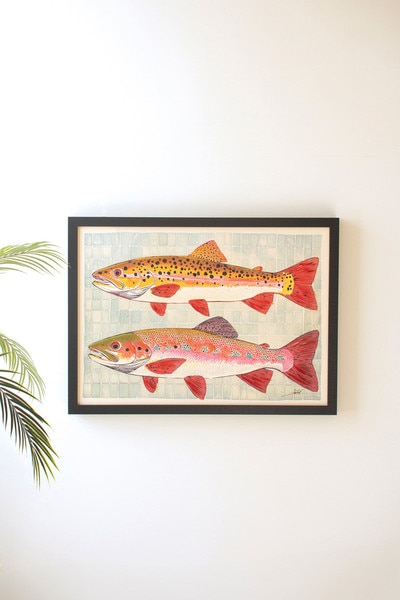 framed painting of two fish | framed fish prints