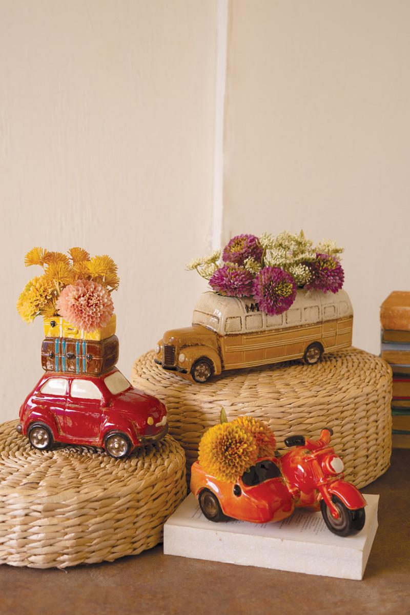 ceramic yellow school bus planter