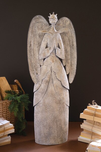 rustic metal christmas angel