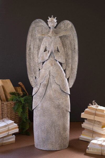 rustic metal christmas angel