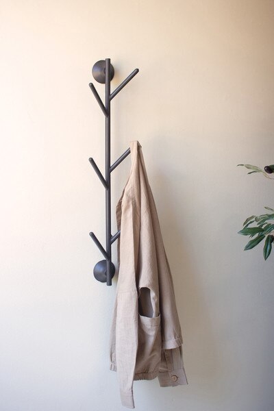 iron wall coat rack with pegs