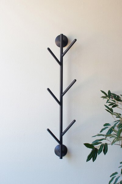 iron wall coat rack with pegs