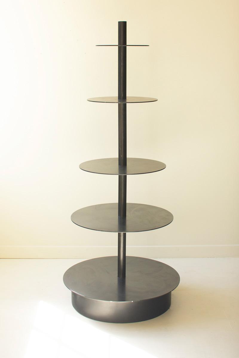 five-tiered round iron store display