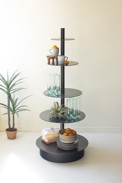 five-tiered round iron store display