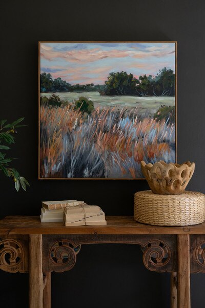 framed landscape painting