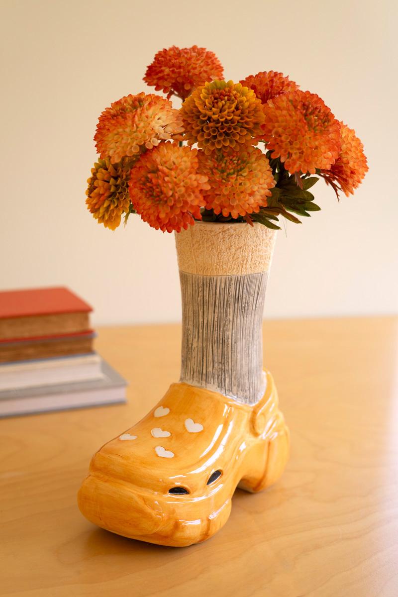 ceramic crocs and socks vase
