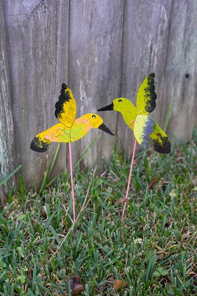 Set of 2 Hummingbird Yard Art | At West End