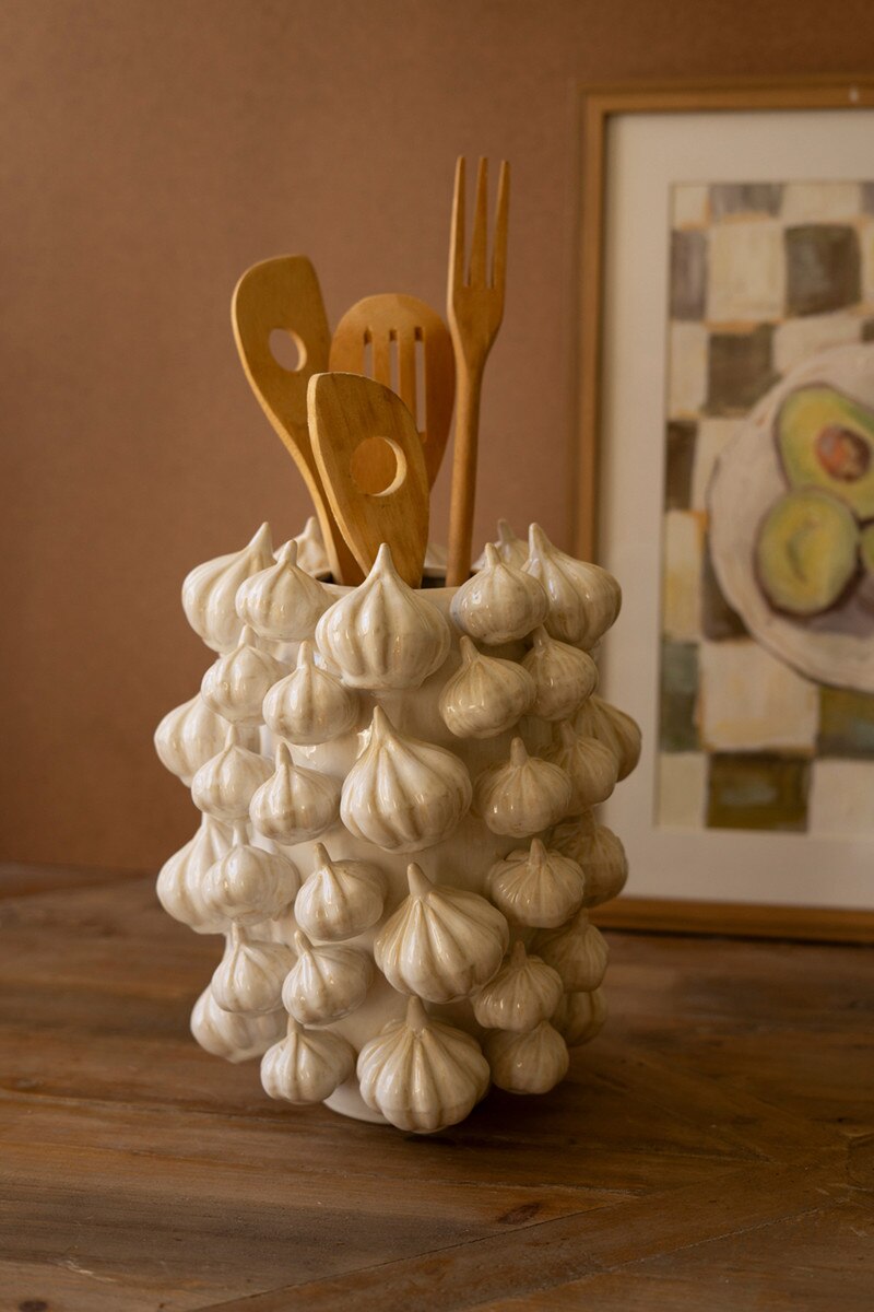 ceramic produce vase garlic