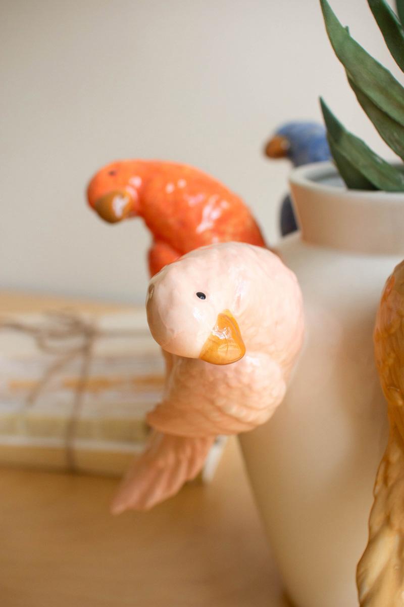 ceramic parrots vase