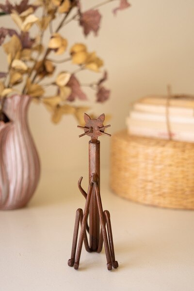 hand-forged iron cat