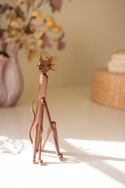 hand-forged iron cat