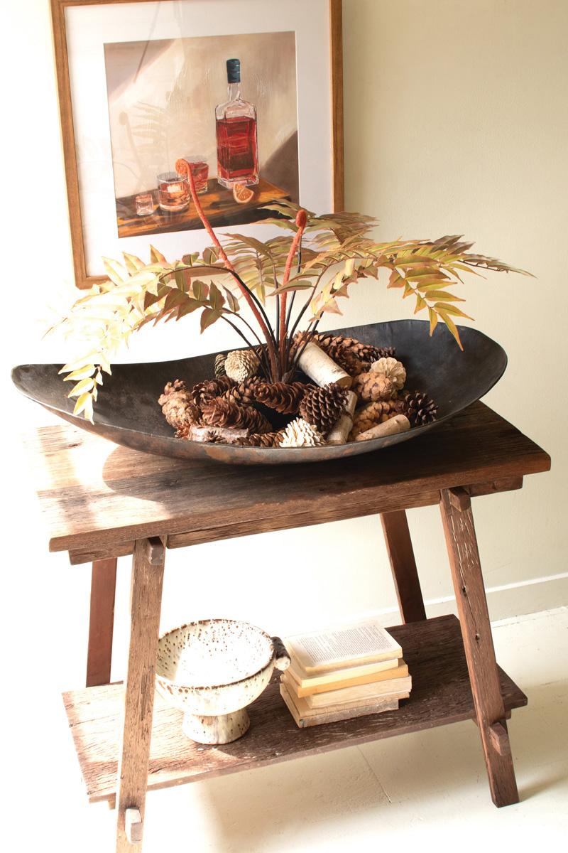 giant rustic iron oval bowl