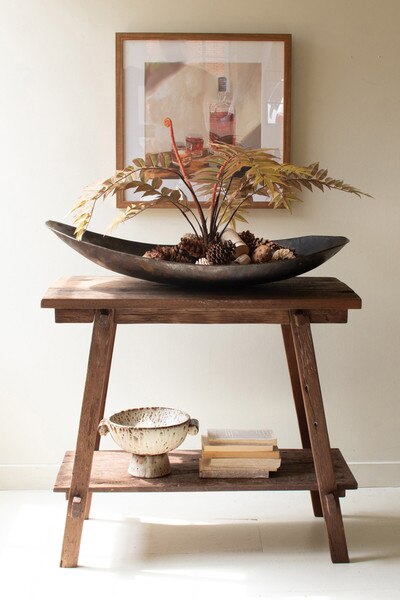 giant rustic iron oval bowl