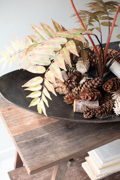 giant rustic iron oval bowl