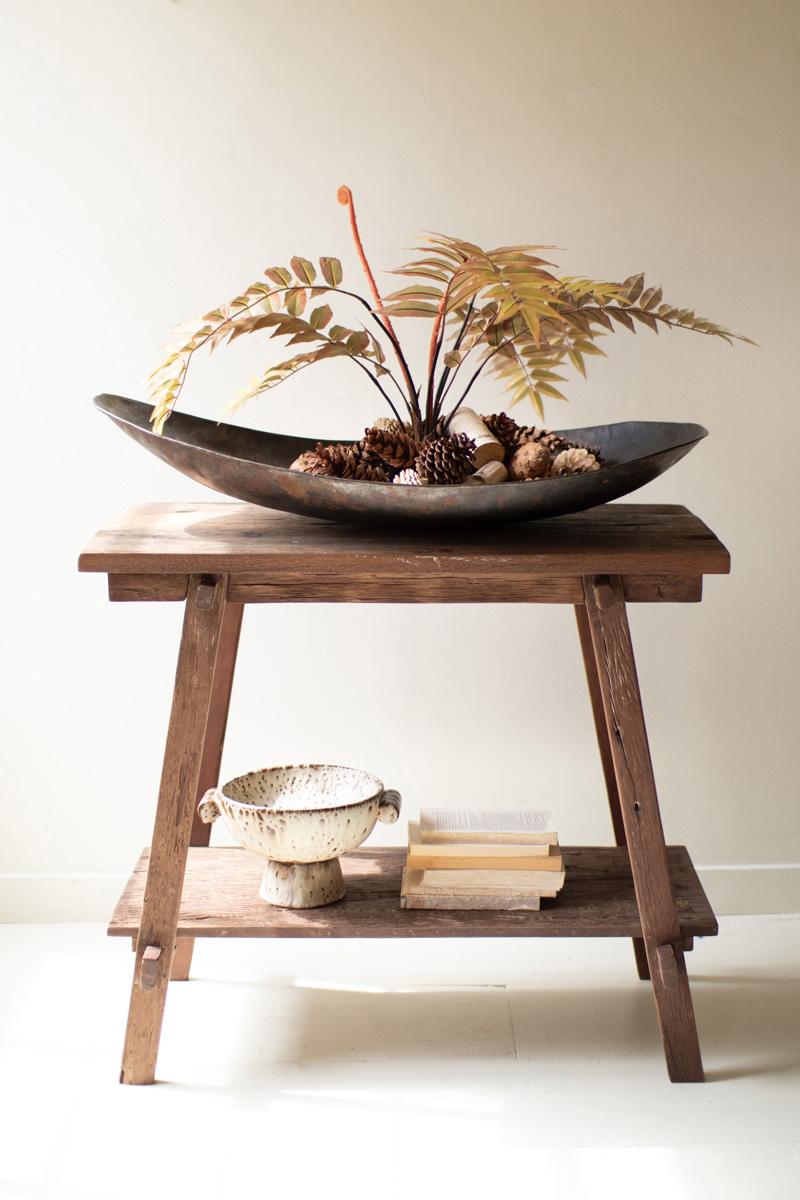 giant rustic iron oval bowl