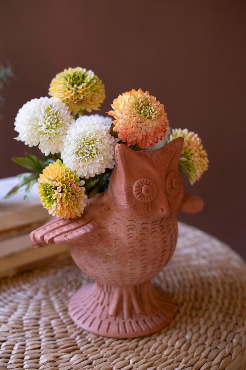 terracotta owl planter