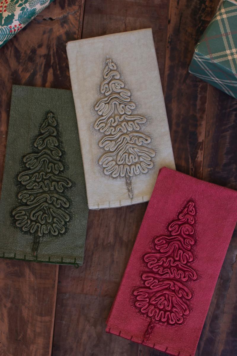set of 3 christmas tree kitchen towels